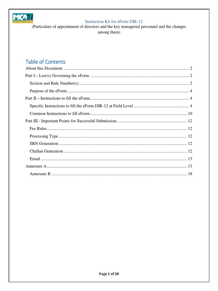 Form DIR-12 Help | Download Free PDF | Domain Name Registrar | Board Of ...