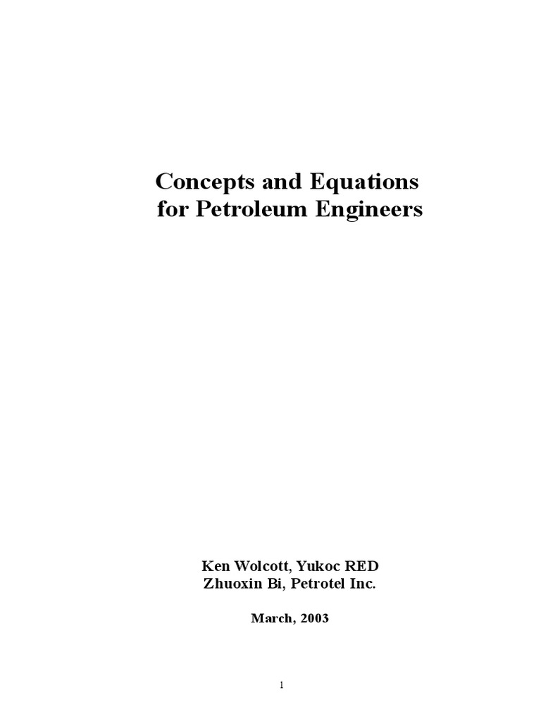 Concepts and Equations For Petroleum Engineers | PDF | Permeability ...