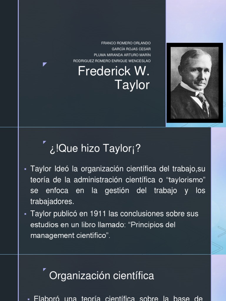 Frederick Taylor | PDF | Ciencia cognitiva | Business
