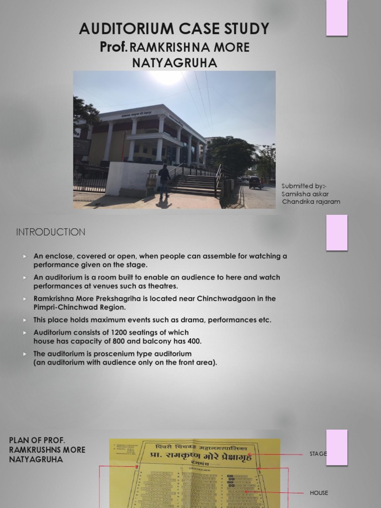 AUDITORIUM CASE STUDY Prof | PDF | Duct (Flow) | Architectural Design