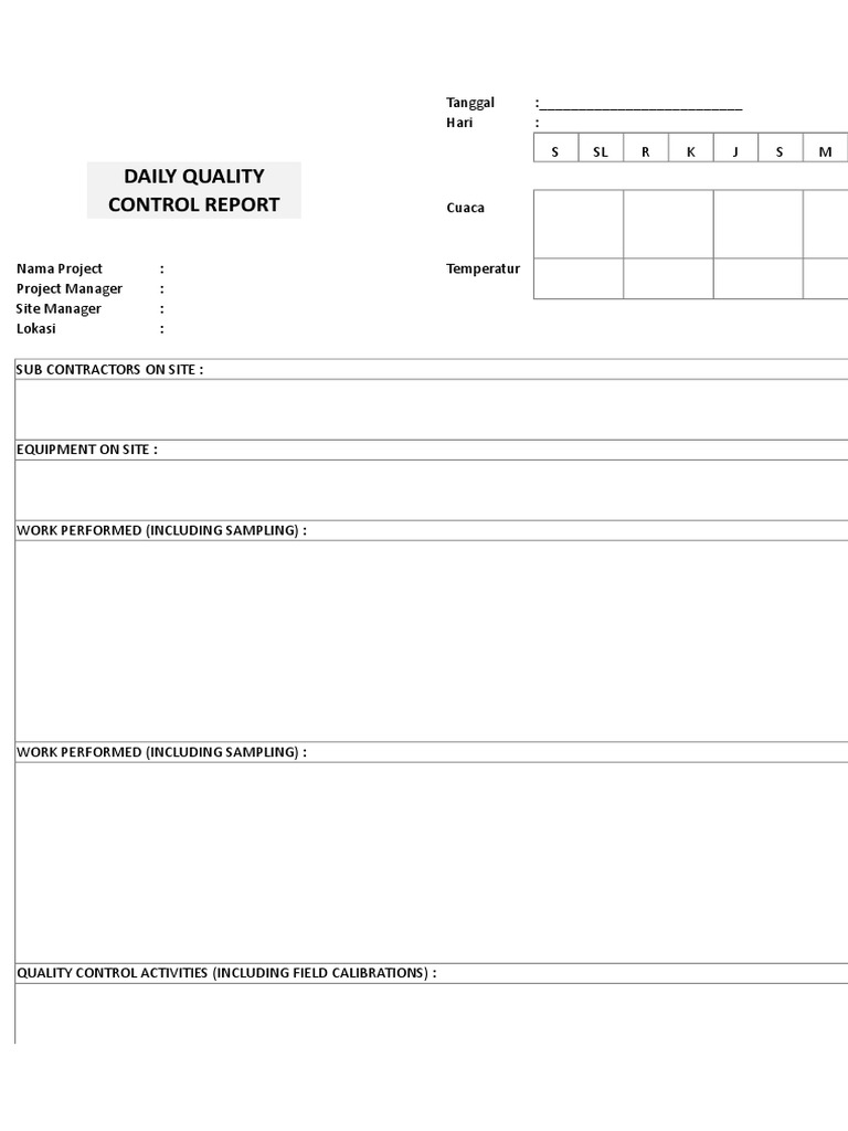 Contoh Laporan QC P2K3 | PDF