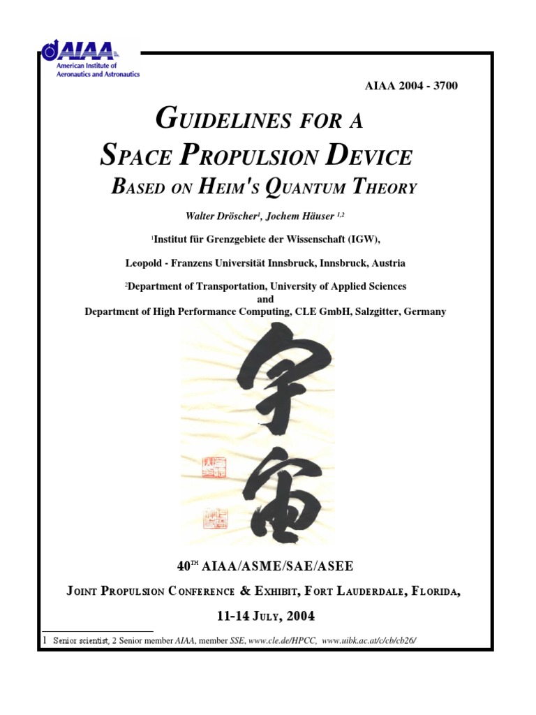 Heim Guidelines Space Propulsion | PDF | Field (Physics) | Fundamental ...