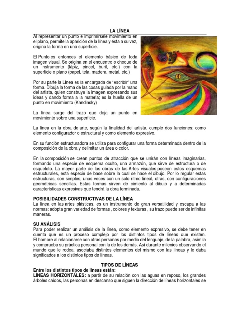 La importancia de la línea como elemento fundamental en las artes ...
