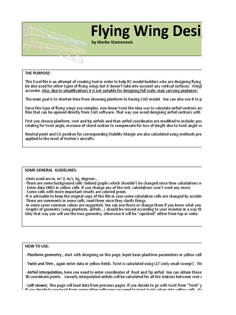 Flying Wing Designer v13 Beta B | PDF | Flight | Aviation