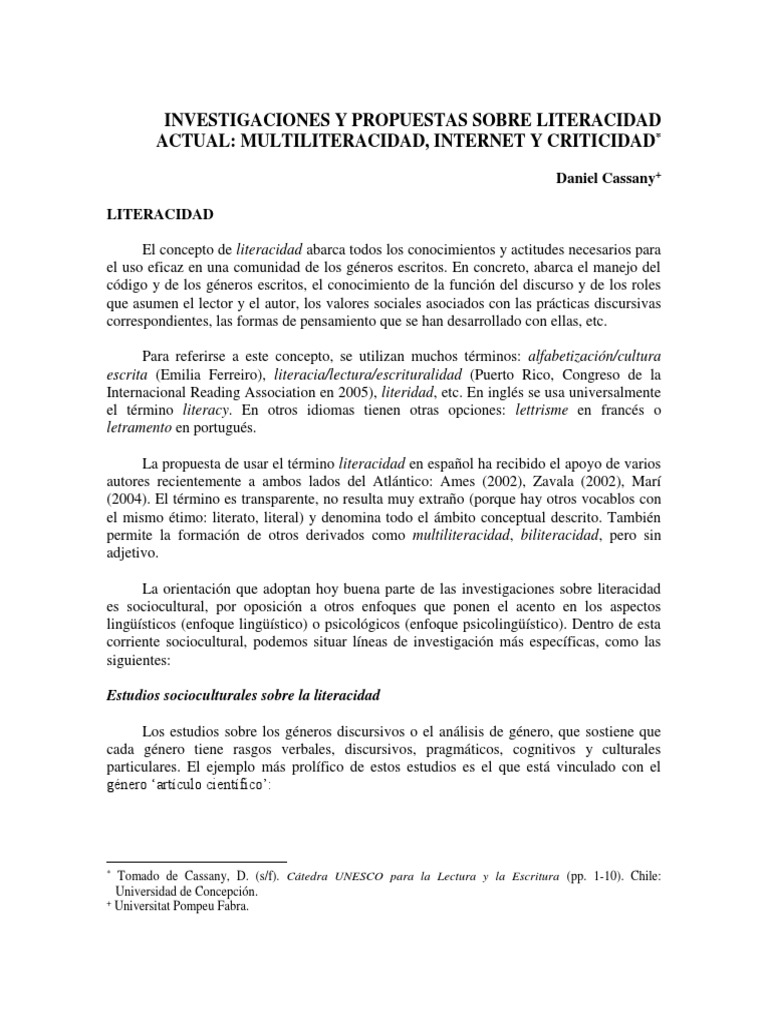 Multiliteracidad e Internet en la Literacidad | PDF | Internet | Sicología