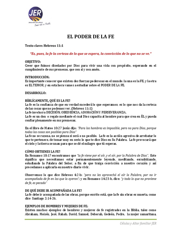El Poder de La Fe | PDF | Fe | Dios