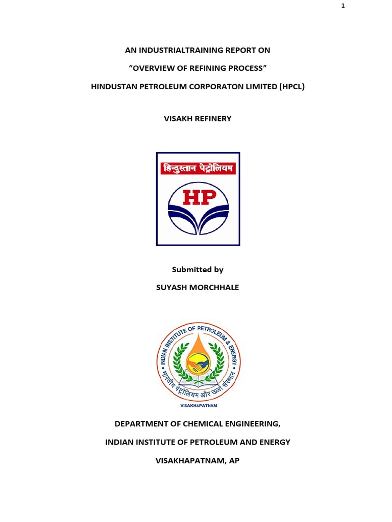 HPCL Final Report Suyash PDF | PDF | Cracking (Chemistry) | Petroleum