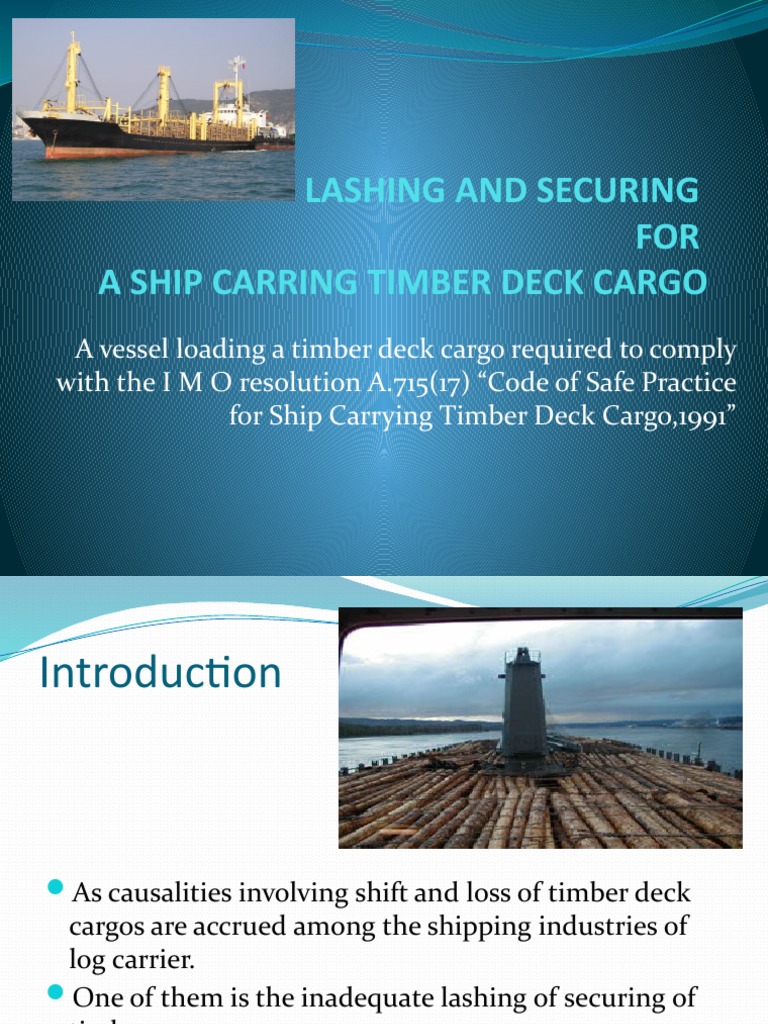 Timber Deck Cargo Lashing Guidelines | PDF
