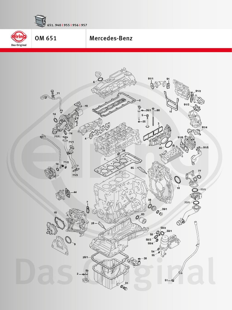 OM651 Engine Parts and Diagrams | PDF