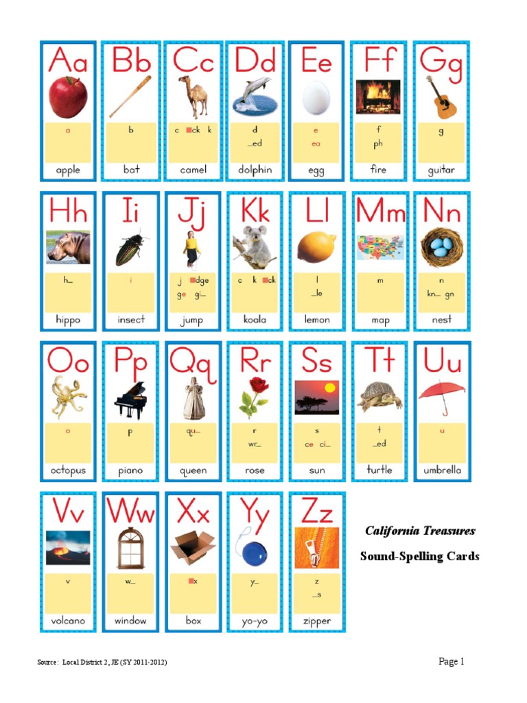 Sound Spelling Cards | PDF | Language Arts & Discipline | Foreign ...