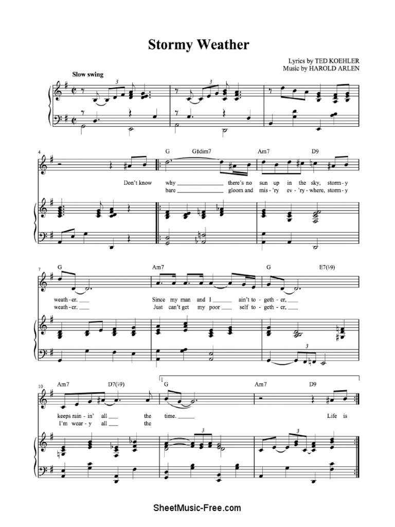 Stormy Weather Sheet Music Etta James | PDF
