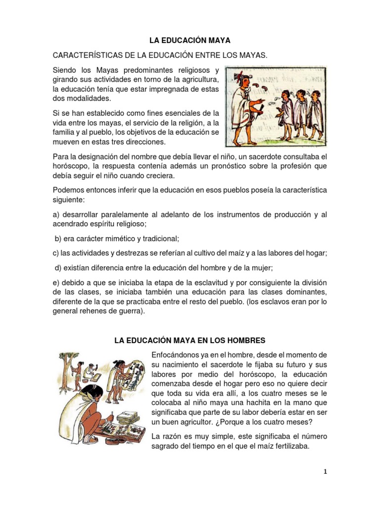 La Educación Maya | PDF | Civilización maya | Homo Sapiens