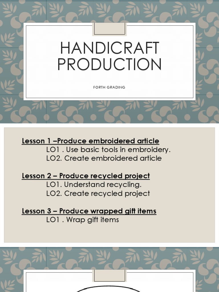 Handicraft Production | PDF | Embroidery | Yarn