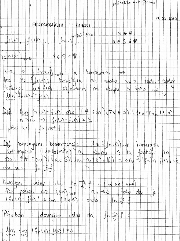 Funkcionalni Nizovi I Funkcionalni Redovi (Zadaci I Rijesenja) PDF | PDF