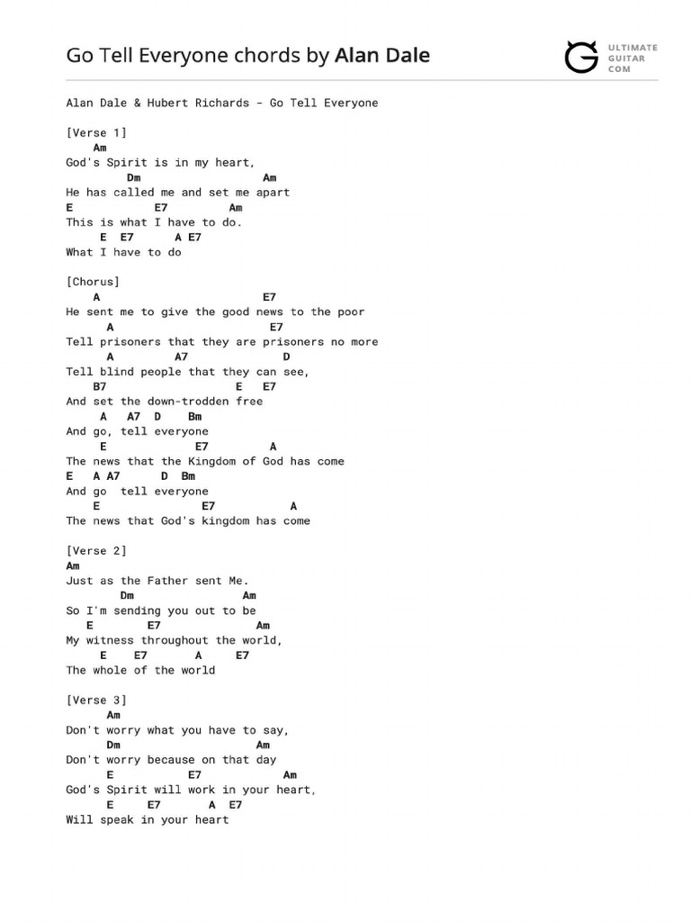 Go Tell Everyone Chords | PDF
