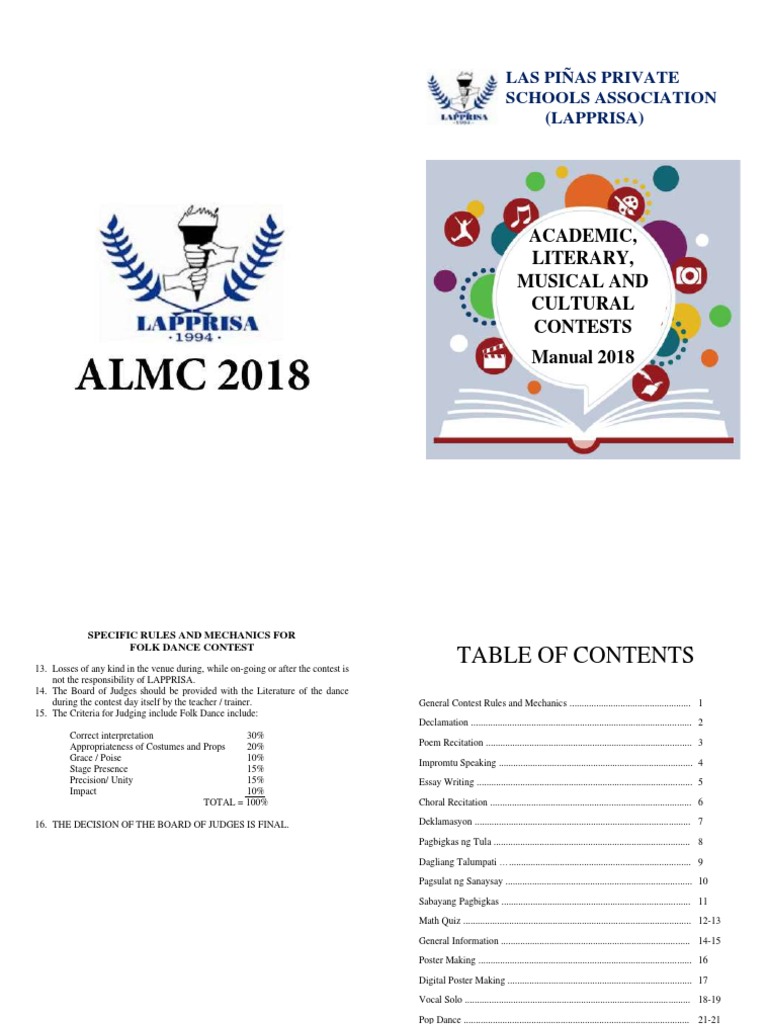 Manual of Contest Rules and Mechanics | PDF | Preschool | Middle Schools