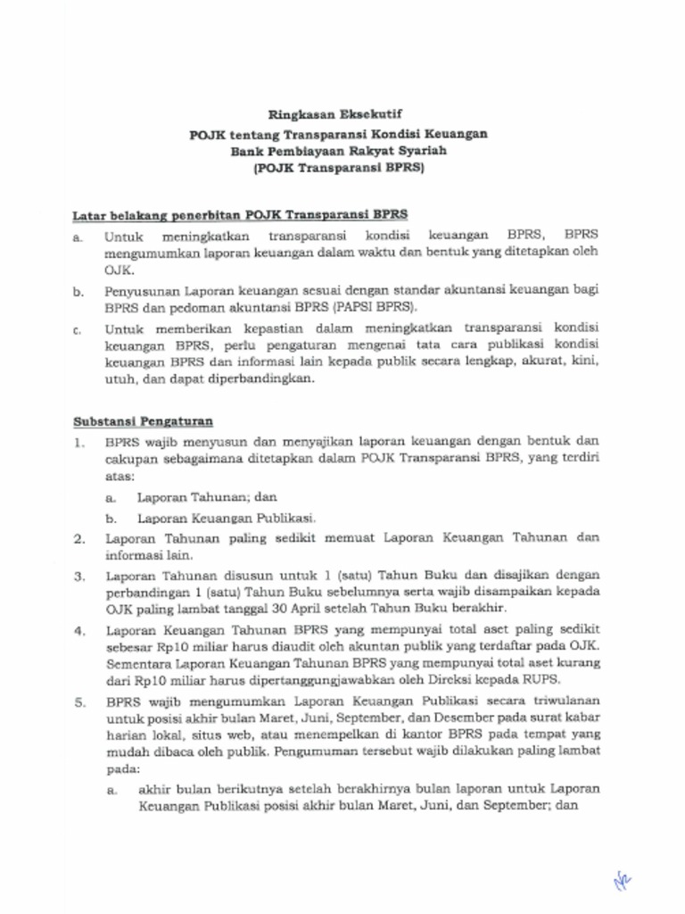 Summary Pojk 35 | PDF