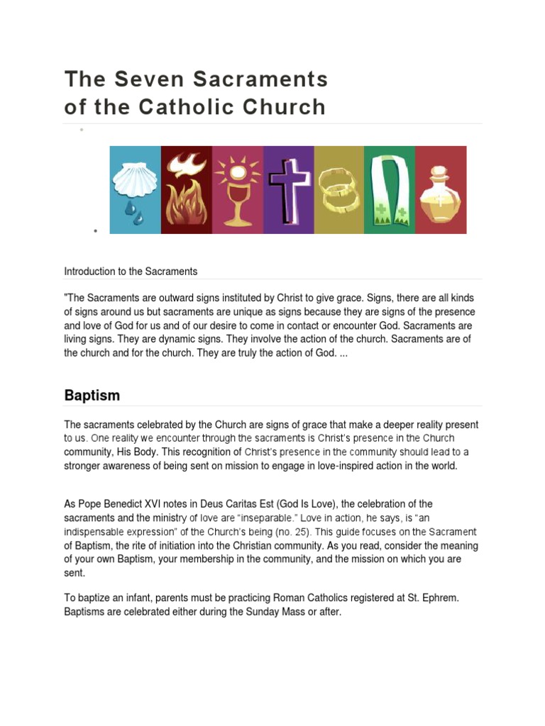 The Seven Sacraments | PDF | Eucharist | Confirmation