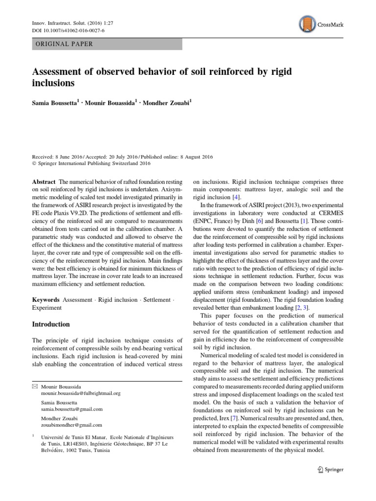 Soil Reinforcement with Rigid Inclusions | PDF | Stress (Mechanics ...