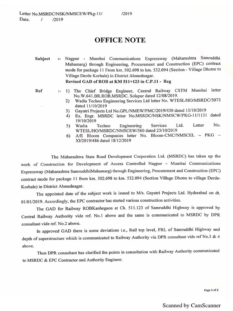 Sample Office Note For Drawing Approval | PDF