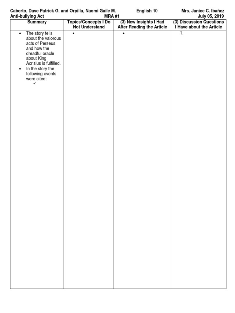 101 - MRA Format | PDF