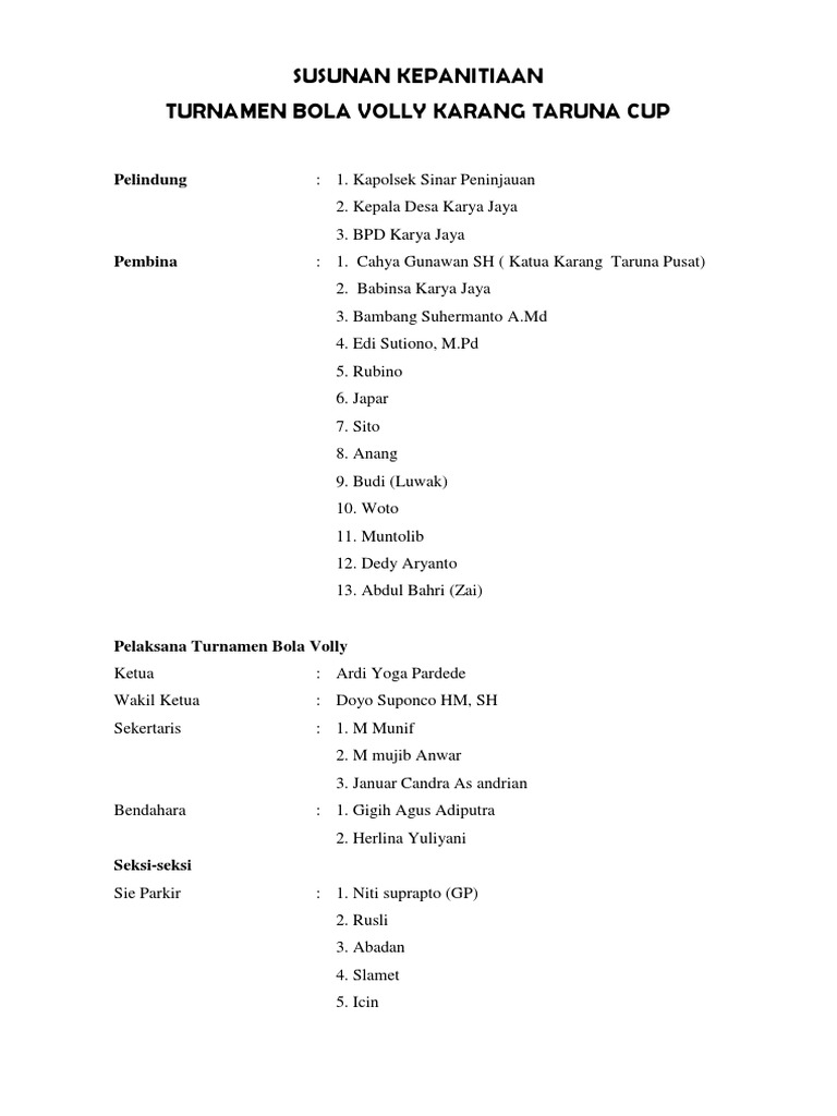 Susunan Kepanitiaan | PDF