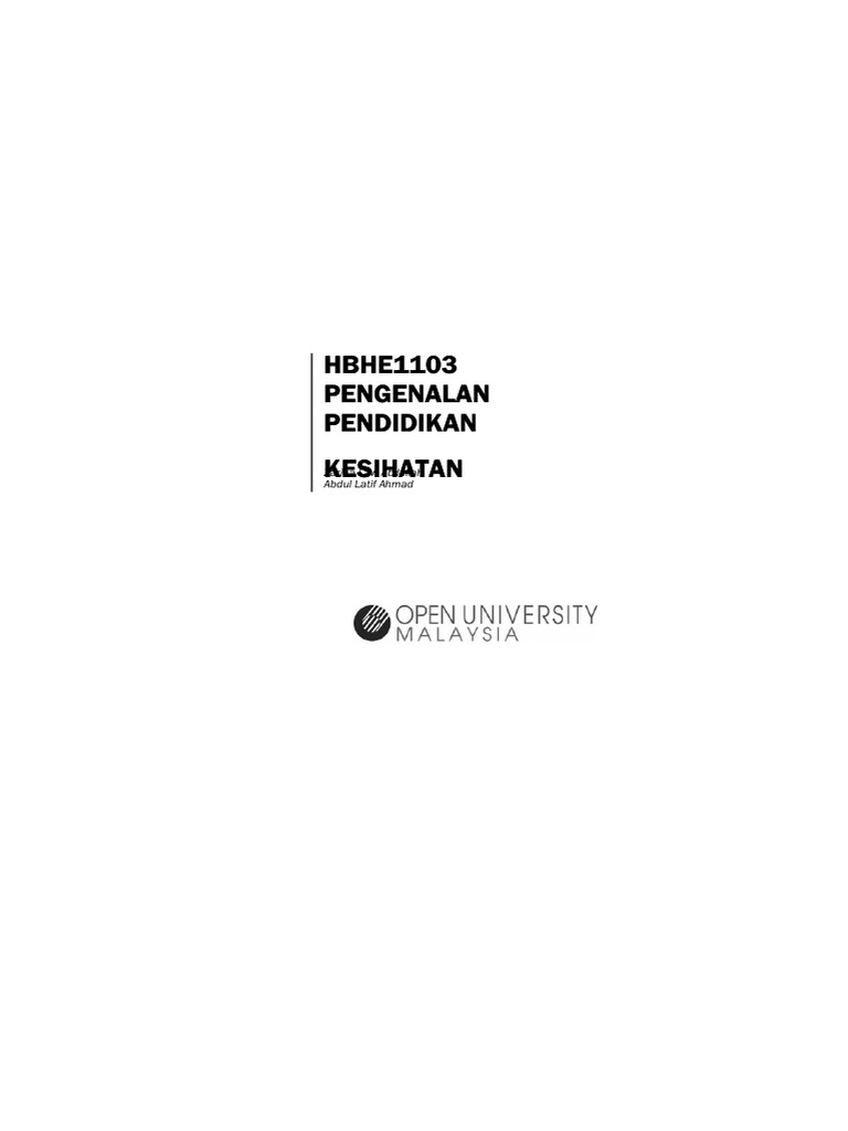 HBHE 1103 Pengenalan Pendidikan Kesihatan PDF | PDF