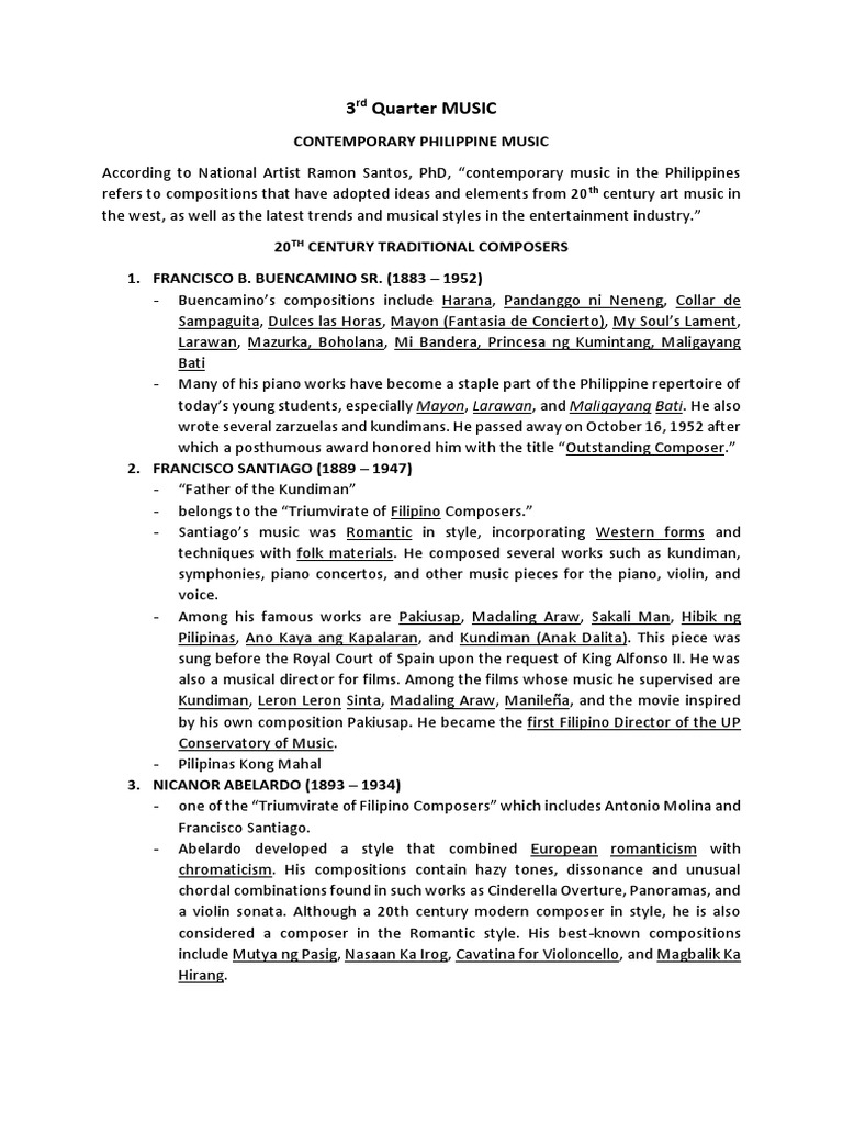 Music 3RD | PDF | Musical Compositions | Performing Arts