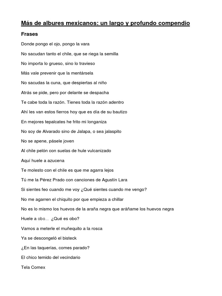 Más de Albures Mexicanos | PDF | Cocina, comidas y vino