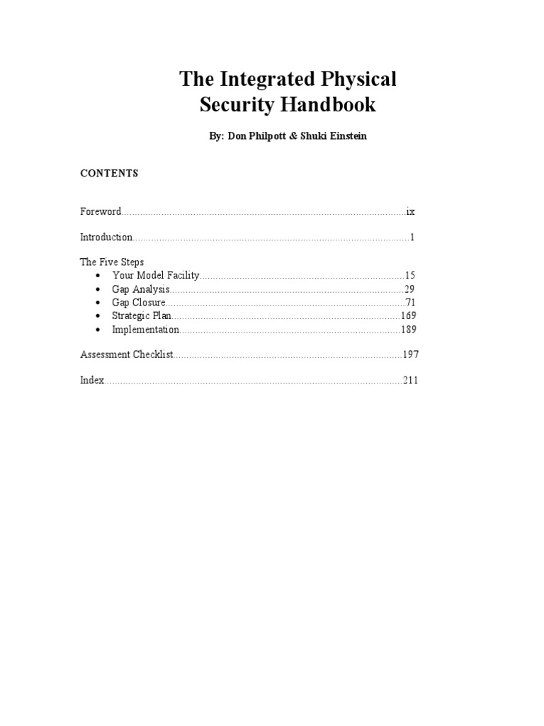 Integrated Physical Security Handbook | PDF | Physical Security ...