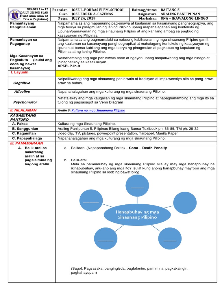 COT DLP AP5 Q1 July | PDF
