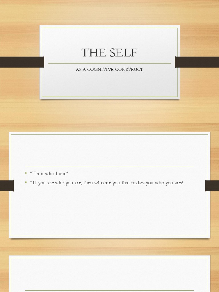 The Self As Cognitive Construct | PDF | Self | Self Concept