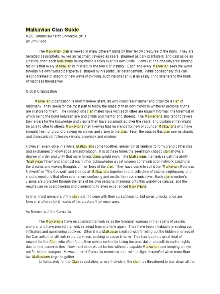 Malkavian Clan Guide | PDF | Prophet | Prophecy