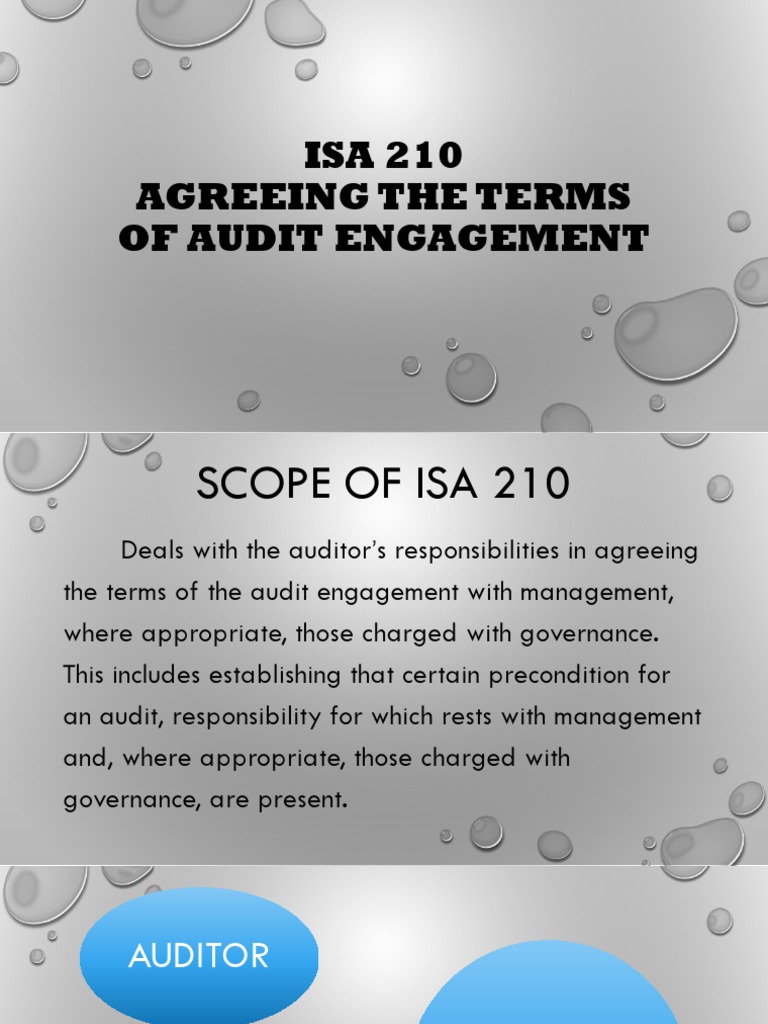 Espineli - Isa 210 | PDF | Financial Audit | Auditor's Report