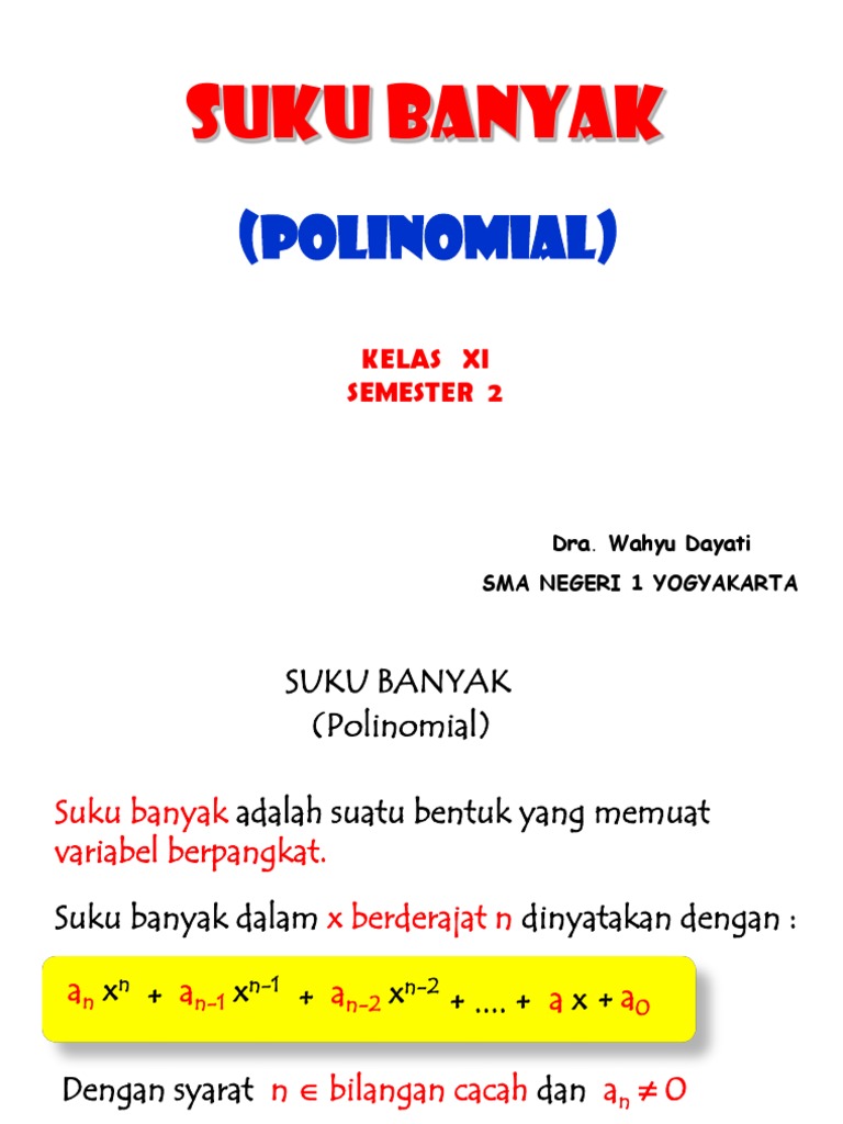 1 Pengertian Suku Banyak | PDF