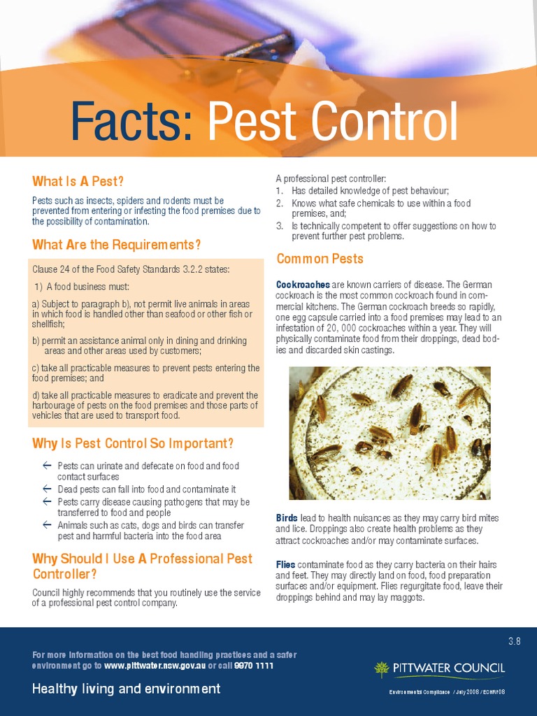 Fact Sheet Pest Control | PDF | Pest Control | Foods