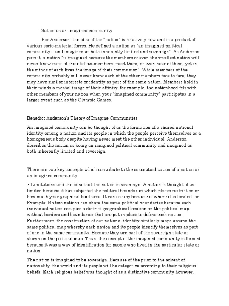Understanding Imagined Communities | PDF | Nation | Philosophical Theories