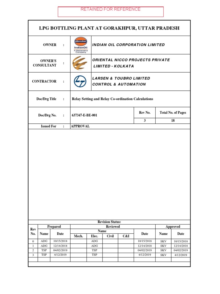 Relay Setting Calculation Sheet | PDF | Fuse (Electrical) | Transformer Relay Setting Calculation Sheet | PDF | Fuse (Electrical) | Transformer