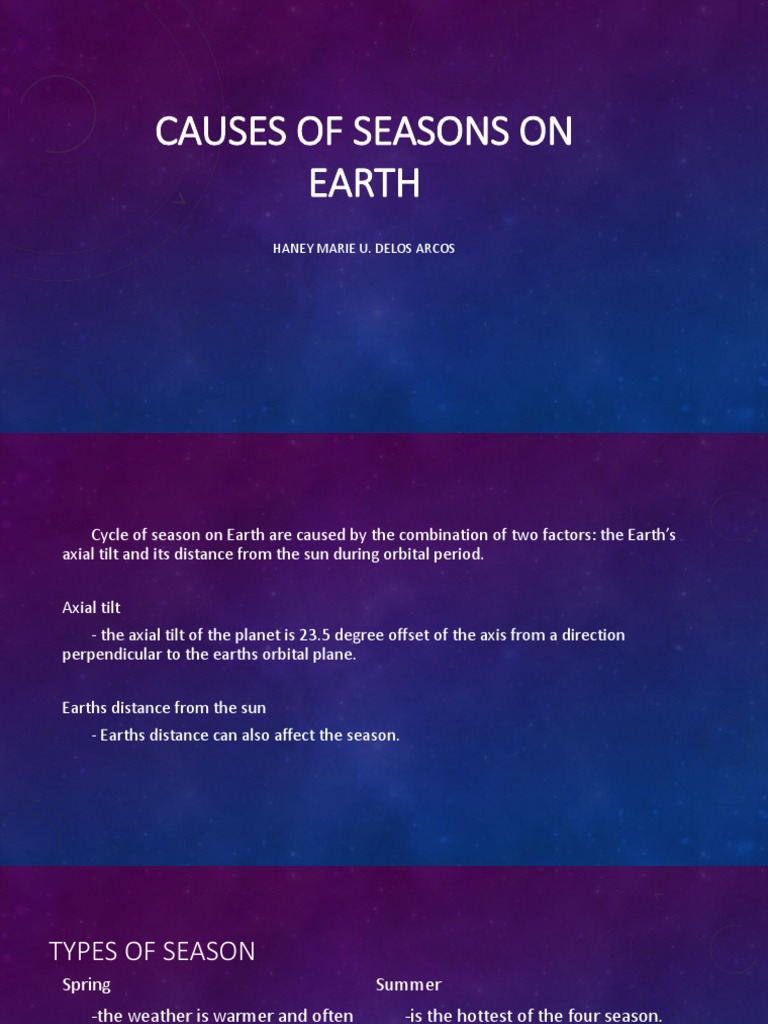 Causes of Seasons On Earth | PDF