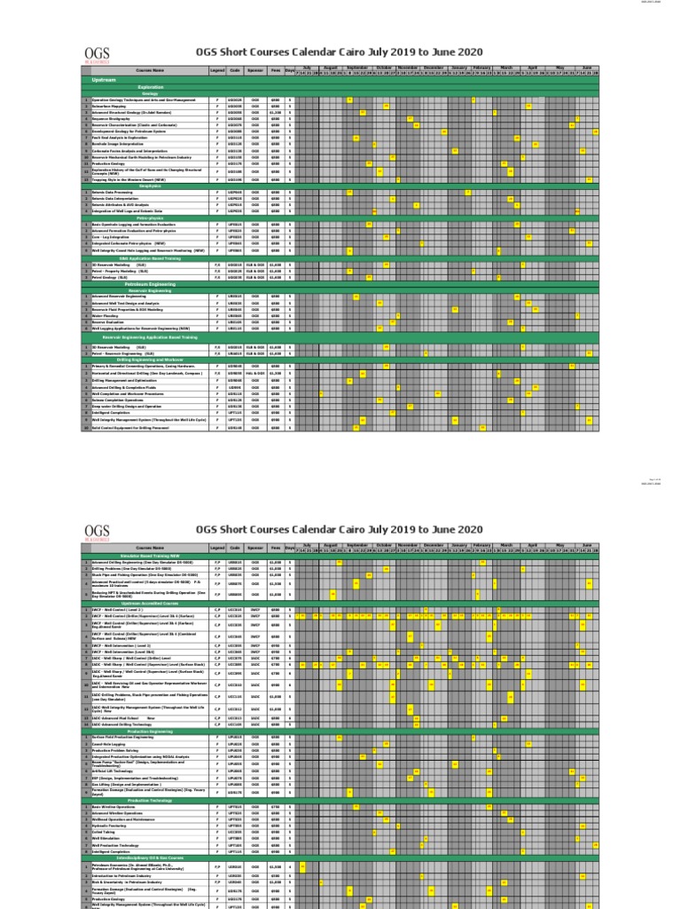 OGS Schedule 2019-2020 Ver 2 June 2019 | PDF | Chemical Process ...