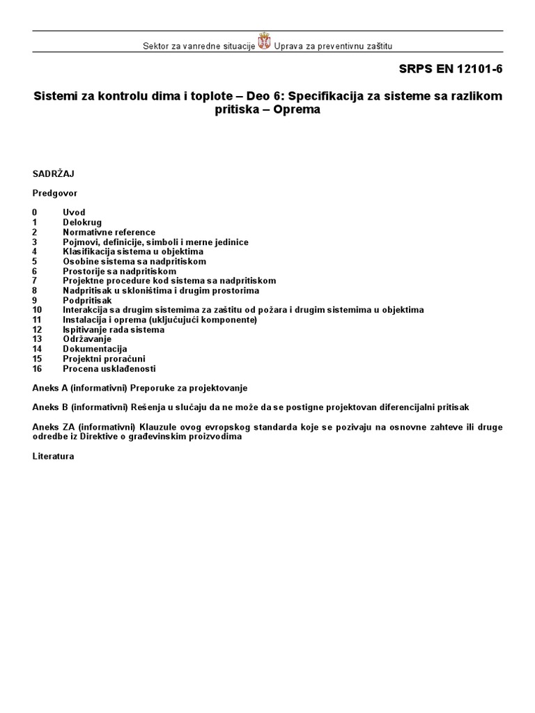 SRPS EN 12101-6 Prevos | PDF