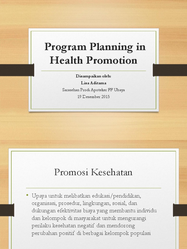 Program Perencanaan Promosi Kesehatan Menggunakan Model PRECEDE-PROCEED ...