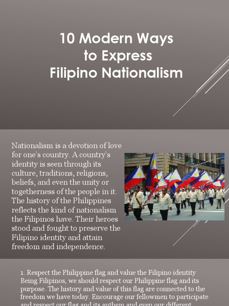 10 Ways To Express Nationalism | PDF | Philippines | Nationalism
