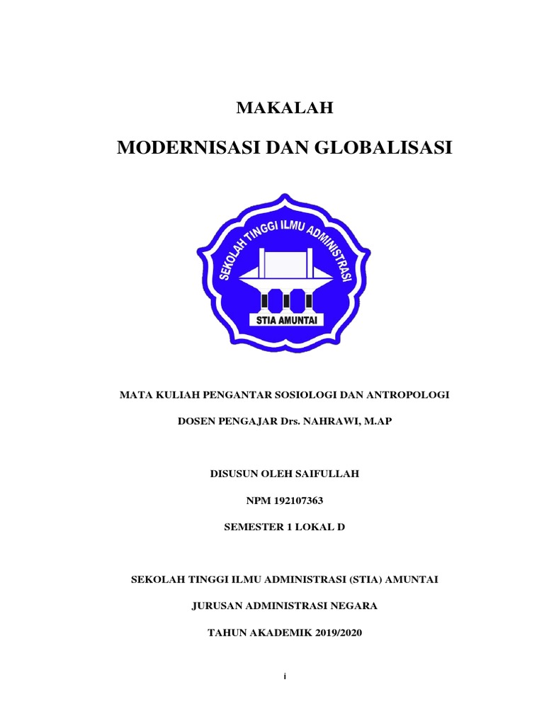 Cover Makalah Sosiologi | PDF