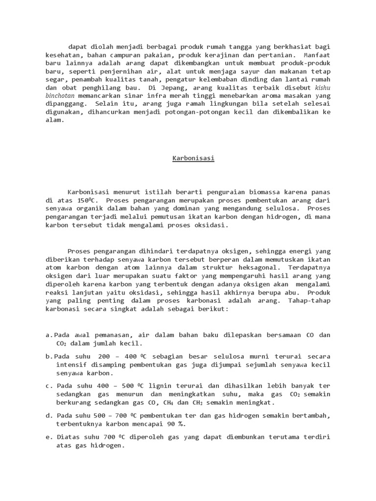Proses dan Metode Pembuatan Arang | PDF