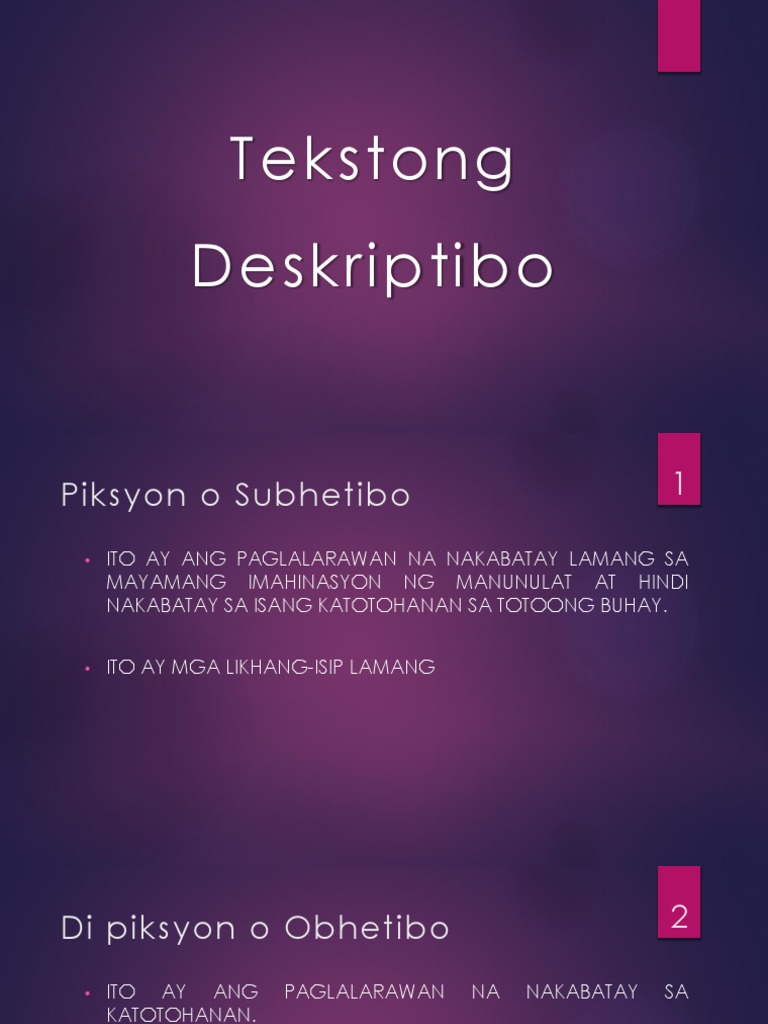 Tekstong Deskriptibo | PDF