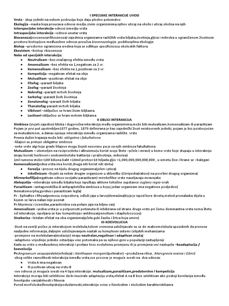 Specijske Prva Parcijala | PDF