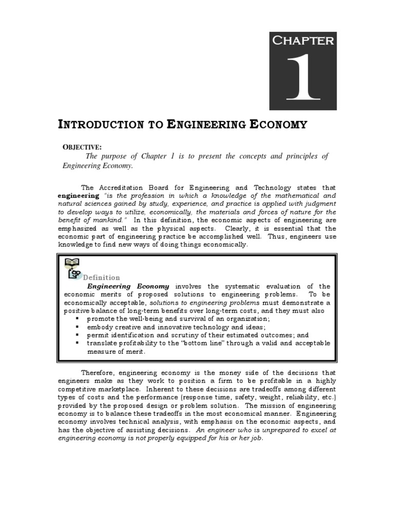 Chapter 1 - Introduction To Engineering Economy | PDF | Economics ...