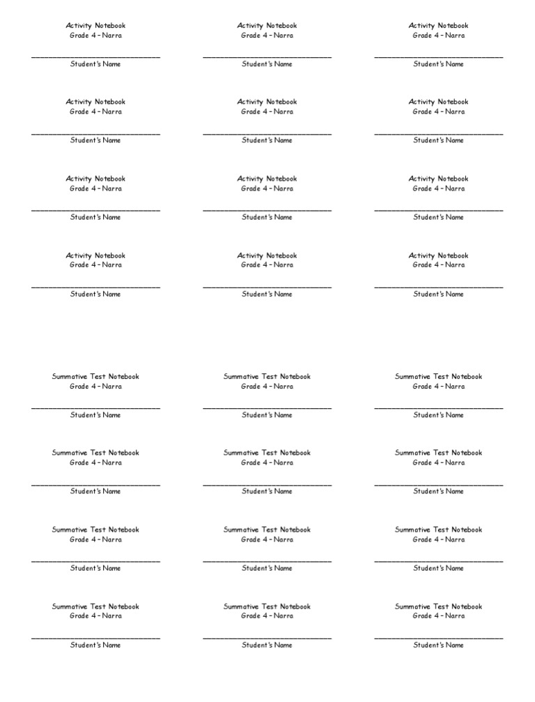 Activity and Summative Notebook | PDF | Student Assessment And ...