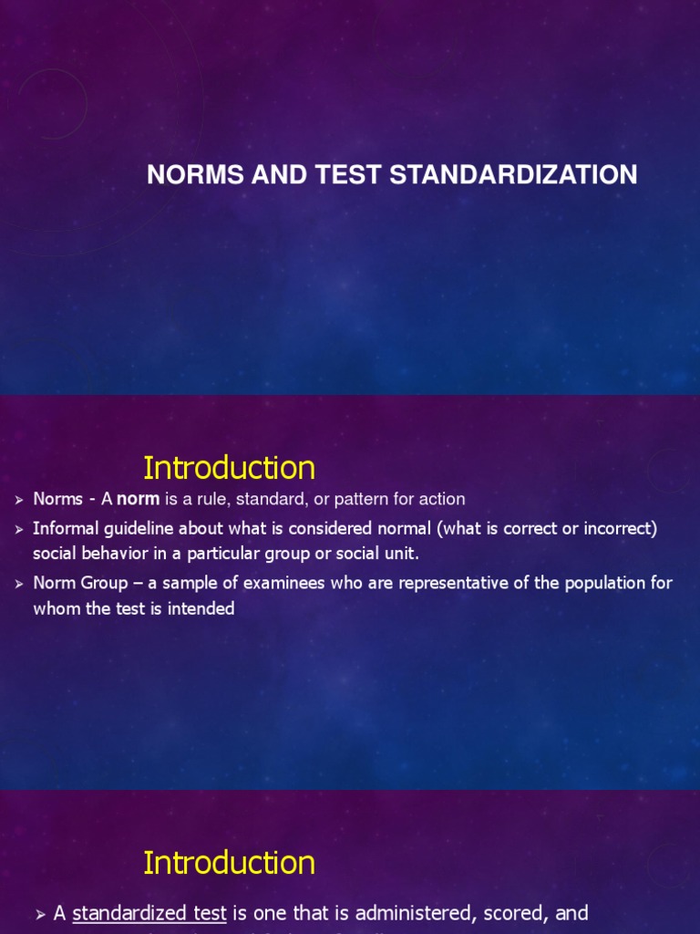 Norms and Test Standardization | PDF | Variance | Standard Score